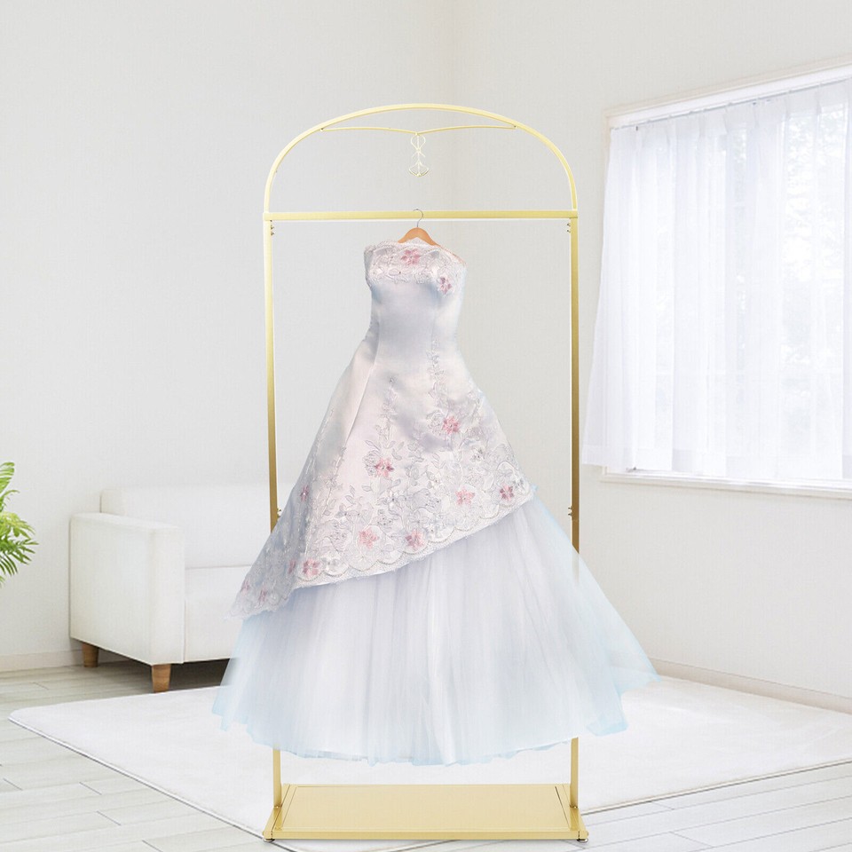 Gold Garment Rack Metal Freestanding Garment Rack Wedding Dress Display ...