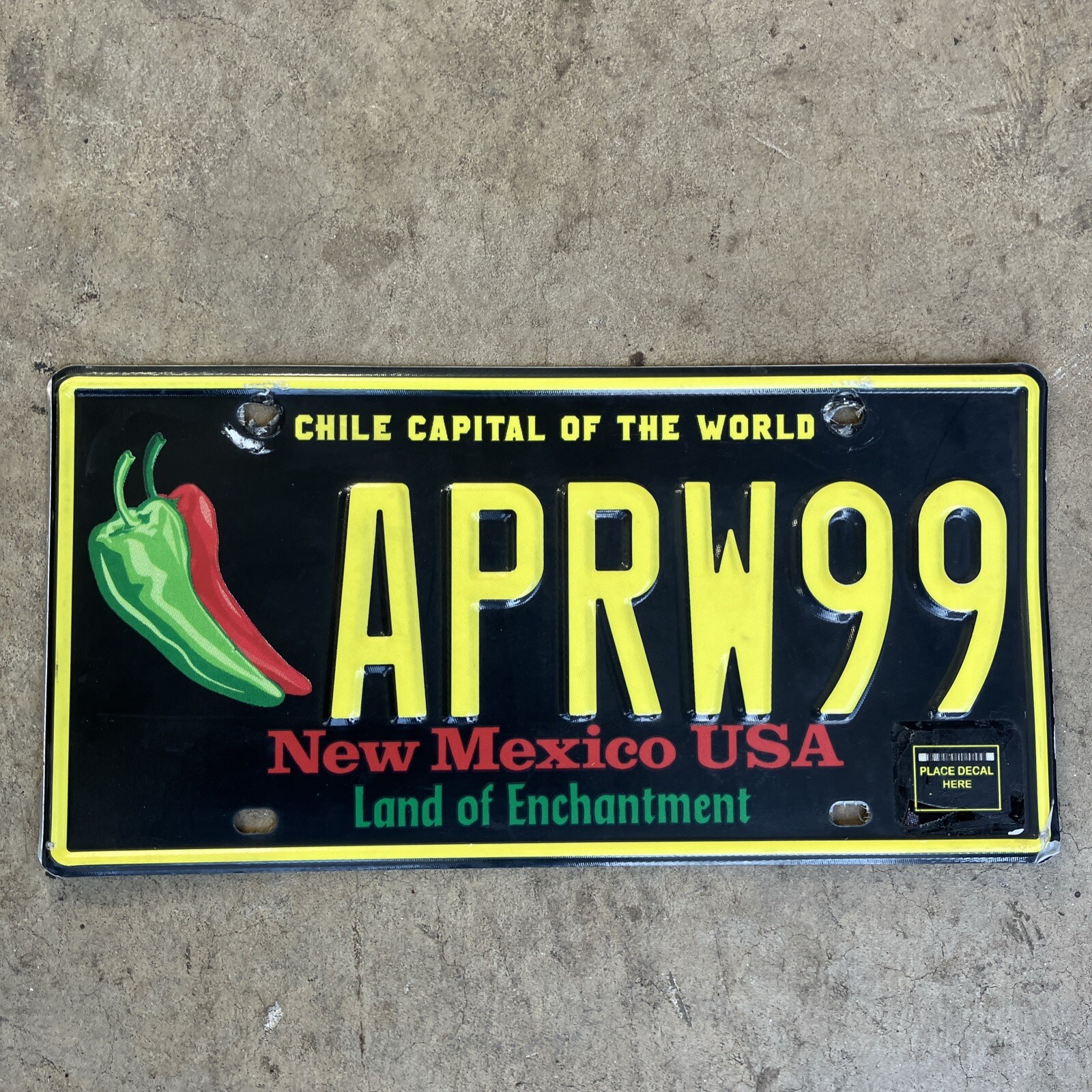 New Mexico USA MISPRINT RARE!! Chile License Plate Auth. Bar Man ...