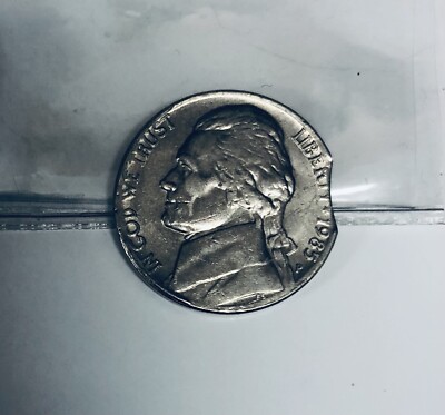 1985 P Curved Clipped Error Jefferson Nickel Nice Coin Free Shipping ...