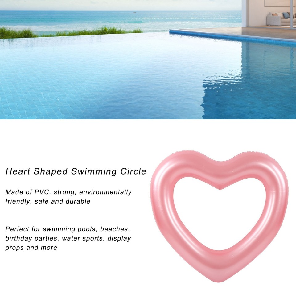 Heart Shaped Swimming Circle 120cm Thick Tear Resistant PVC Material ...