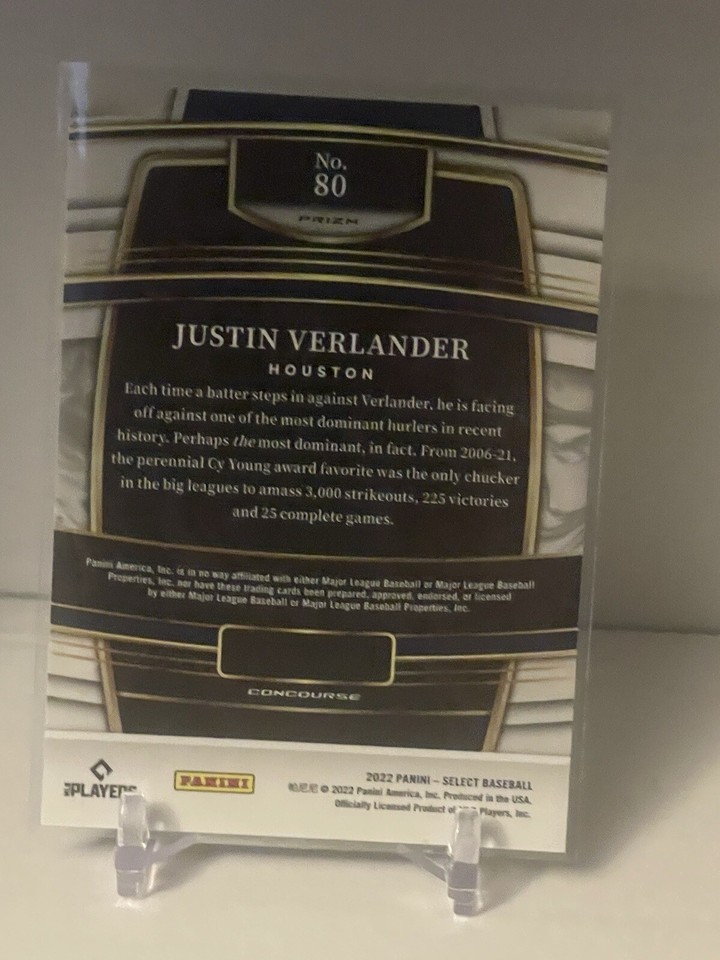 2022 Panini Select Disco Scope #80 Justin Verlander - Houston Astros | eBay