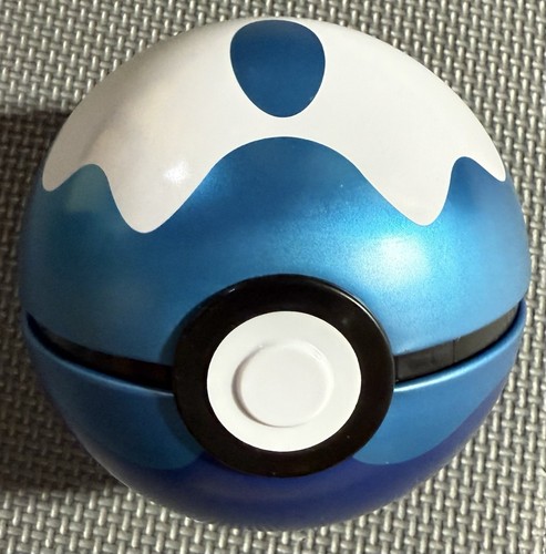 Pokemon Dive Ball Tin (H19) EMPTY Poke Ball Tin Blue Teal White No ...