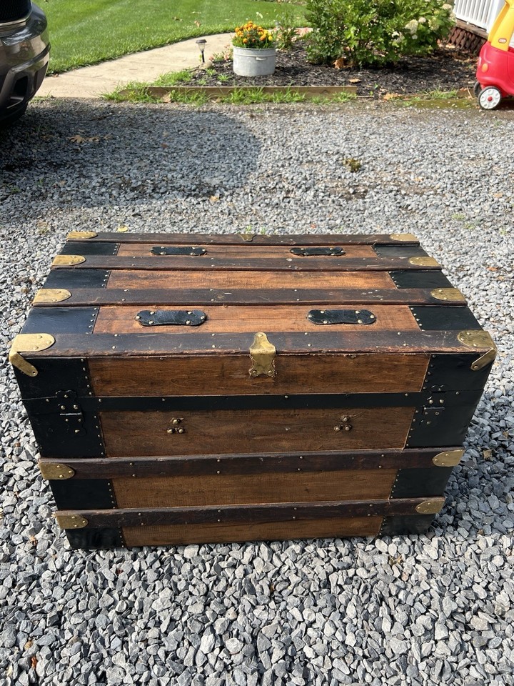 Antique Trunk Chest Refinished/Free Shipping | eBay