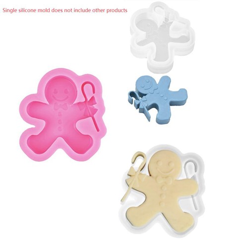 Christmas Cartoon Silicone Mold Gingerbread Man Chocolate Biscuit Mold ...