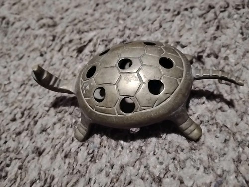 Vintage Brass Turtle Flower Frog 9 Holes 4” | eBay