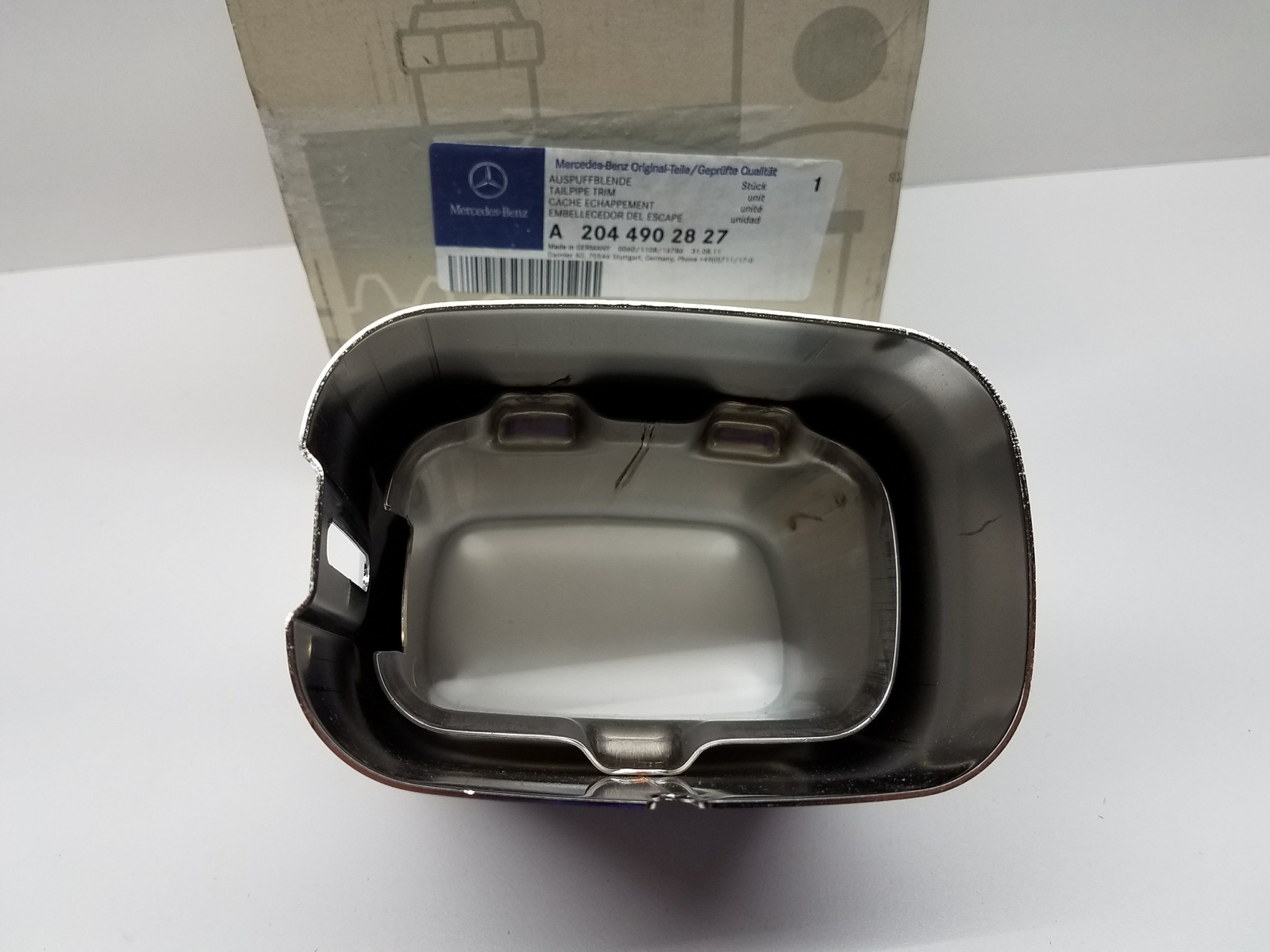 NEW GENUINE MERCEDES BENZ CHROME TAILPIPE TRIM EXTENSION OEM PART # A ...