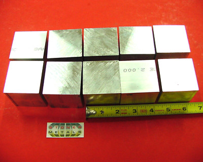 10 Pieces 2" X 2" X 2" ALUMINUM SQUARE 6061 FLAT BAR SOLID T6511 ...