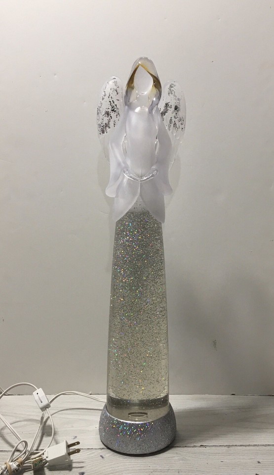 Cracker Barrel Frosted Acrylic Angel Water Lava Lamp Light Motion ...