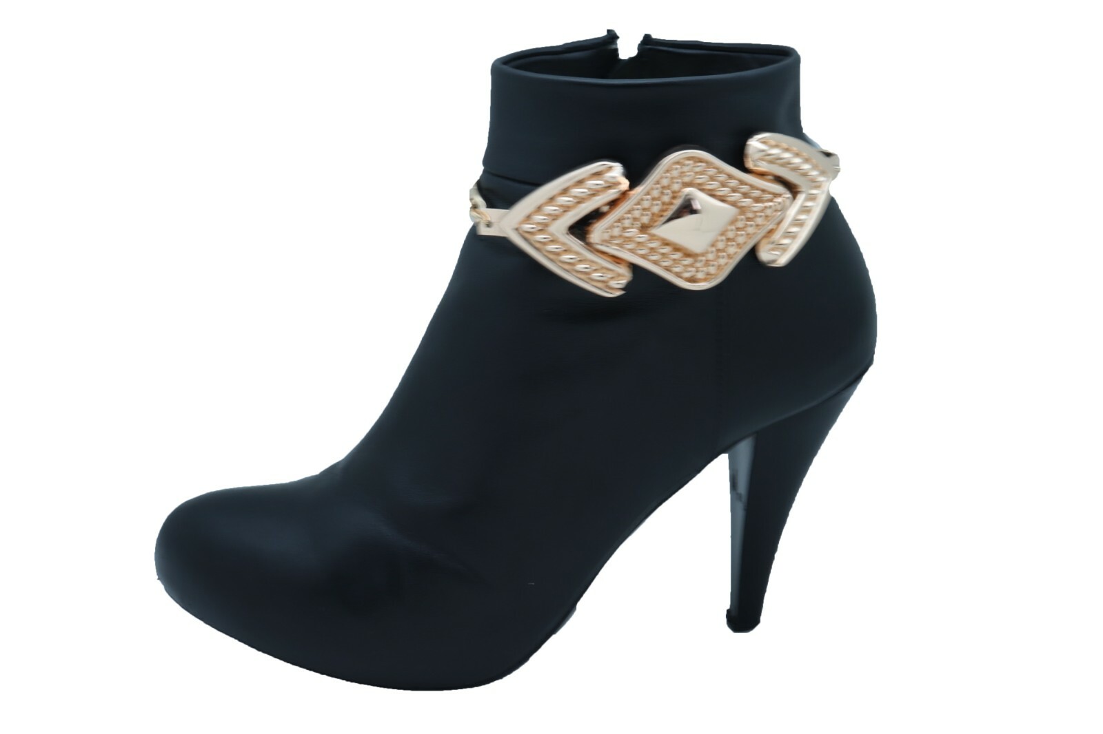 Women Gold Metal Chain Boot Bracelet Western Shoe Arrow Retro 80's ...