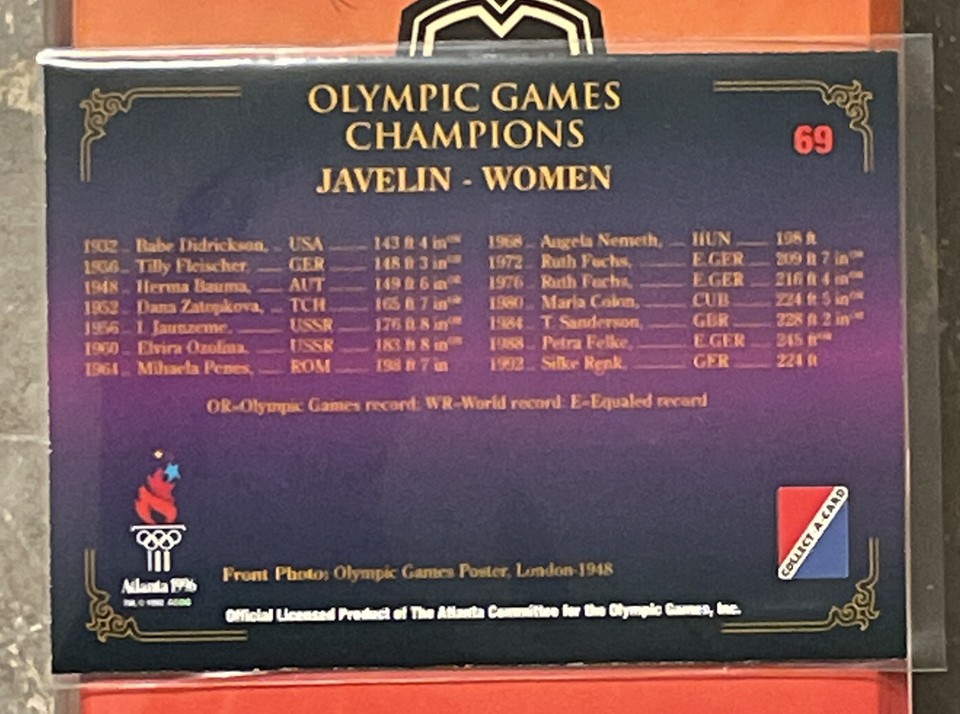1992 ACOG Centennial Olympic Games #69 1948 Olympic Games Poster Promo ...