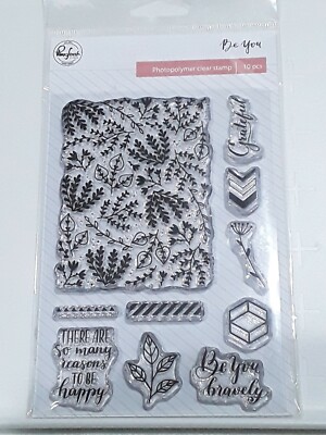 Pink Fresh Be You 10 Stamp Set sentiments and flowery things acrylic ...