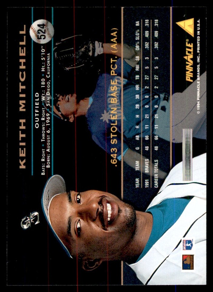 1994 PINNACLE KEITH MITCHELL SEATTLE MARINERS #524 | eBay