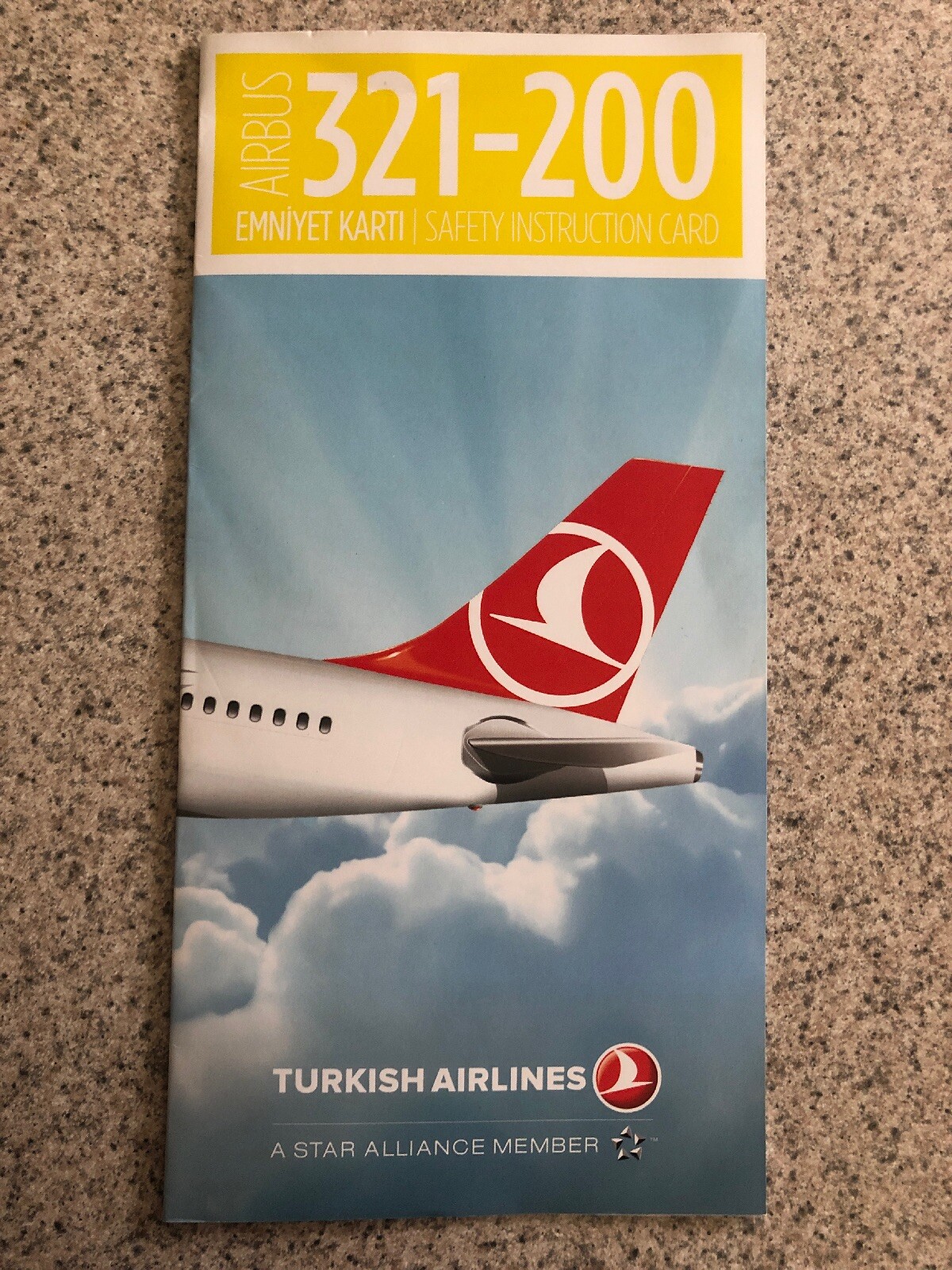 Turkish Airlines Airbus A321-200 Safety Card Rev. 03 | eBay