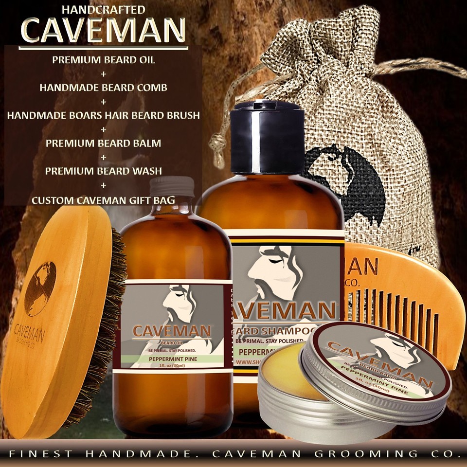 Handcrafted Caveman® Beard Wash and Body Shampoo (Bay Rum) 4oz (120ml ...
