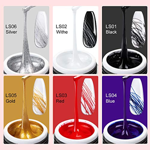 6 Colors Spider Gel, New Upgraded Matrix Gel with Gel Paint Design Nail ...