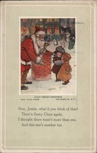 Merry Christmas,Santa Claus Ringing Bell for Children 1912 Portland ...