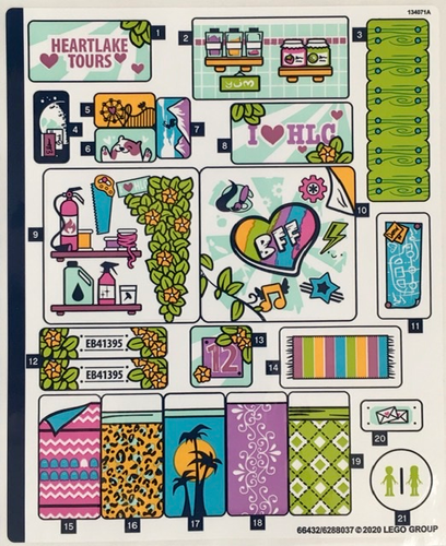 Lego Friends STICKER SHEET ONLY for Lego set 41395 Friendship Bus ...