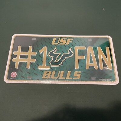 USF BULLS #1 FAN License Plate - University of South Florida - Official ...