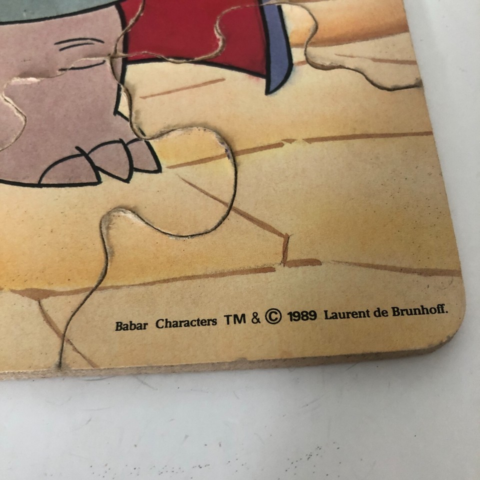 Vintage Brave Young Babar the Elephant Wood Board Puzzle 20 Pieces USA ...