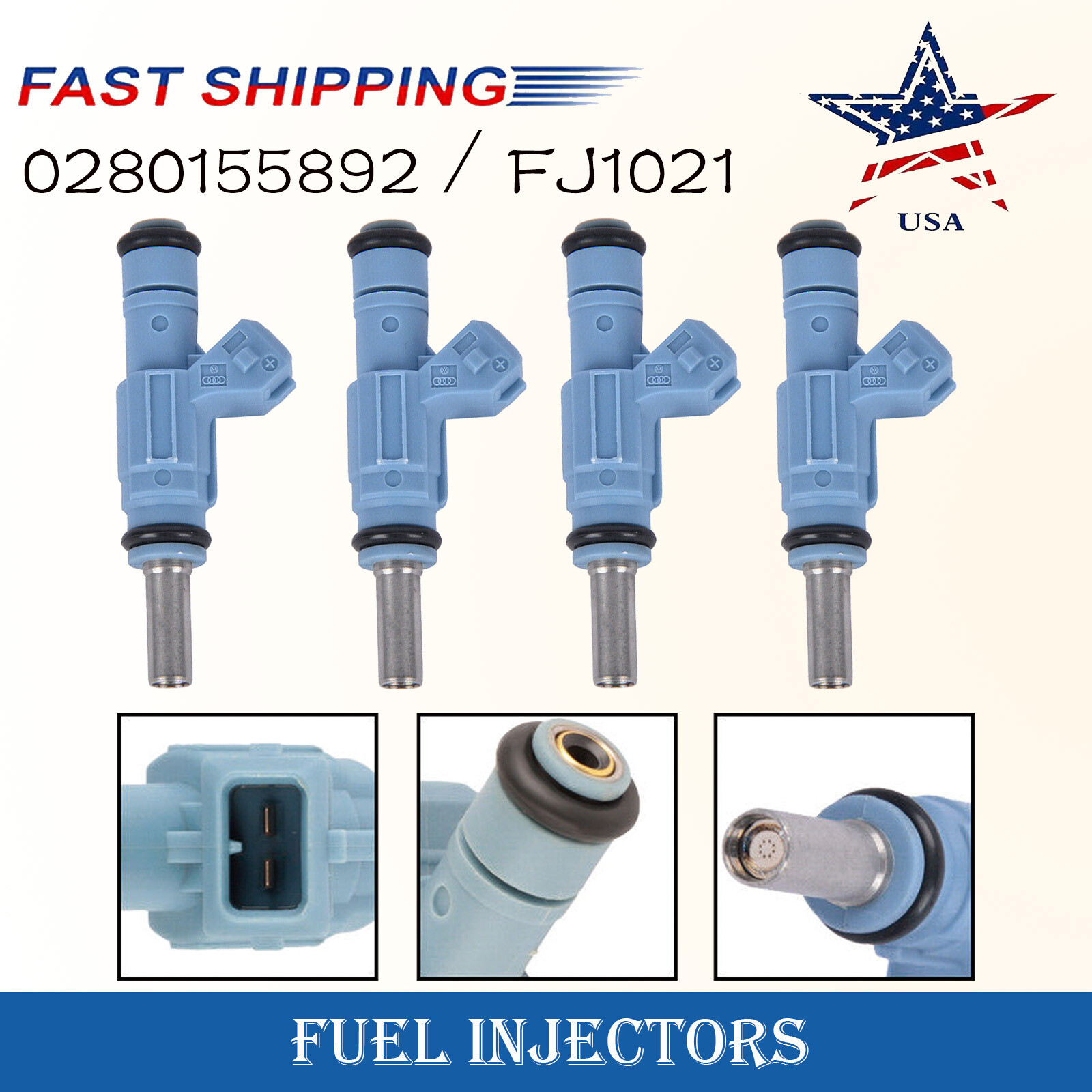 4 x Fuel Injectors for Audi TT Quattro 1.8T 06A906031J 0280155892 ...