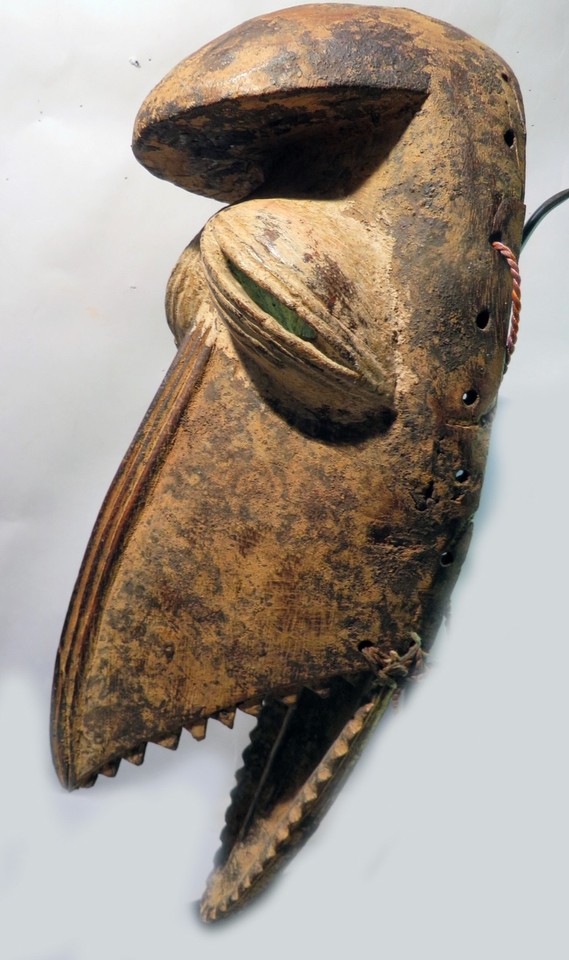 AFRICAN MAGNIFICENT HINGED JAW BEAK MASK CEREMONIAL WOOD DAN CULTURE ...