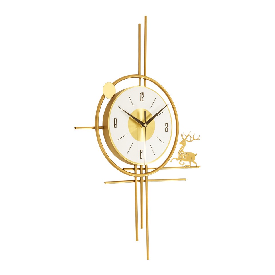 Modern Wall Clocks Gold Elk Battery Operated Wall Clock Non-ticking ...