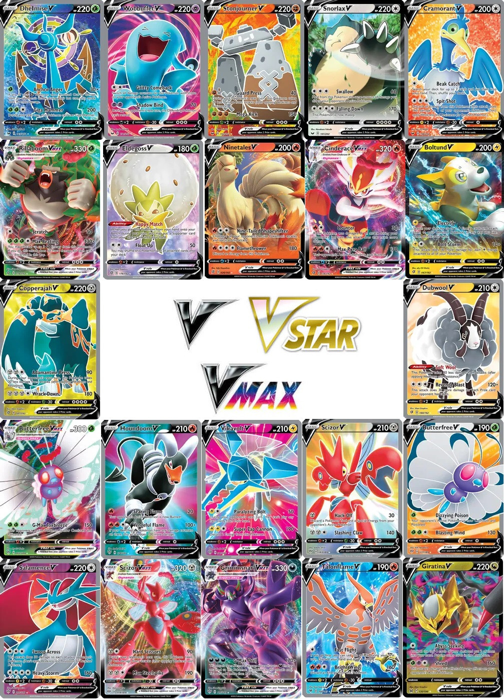 POKEMON TCG 5 CARD ULTRA RARE LOT INLCUDES 5 GUARANTEED V VMAX OR VSTAR ...