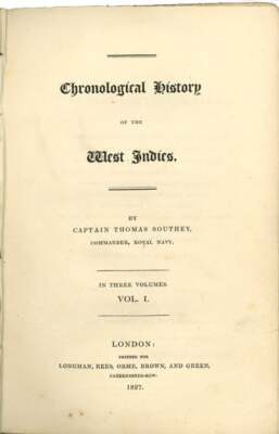 Thomas Southey: Chronological History of the West Indies 3 Volumes ...