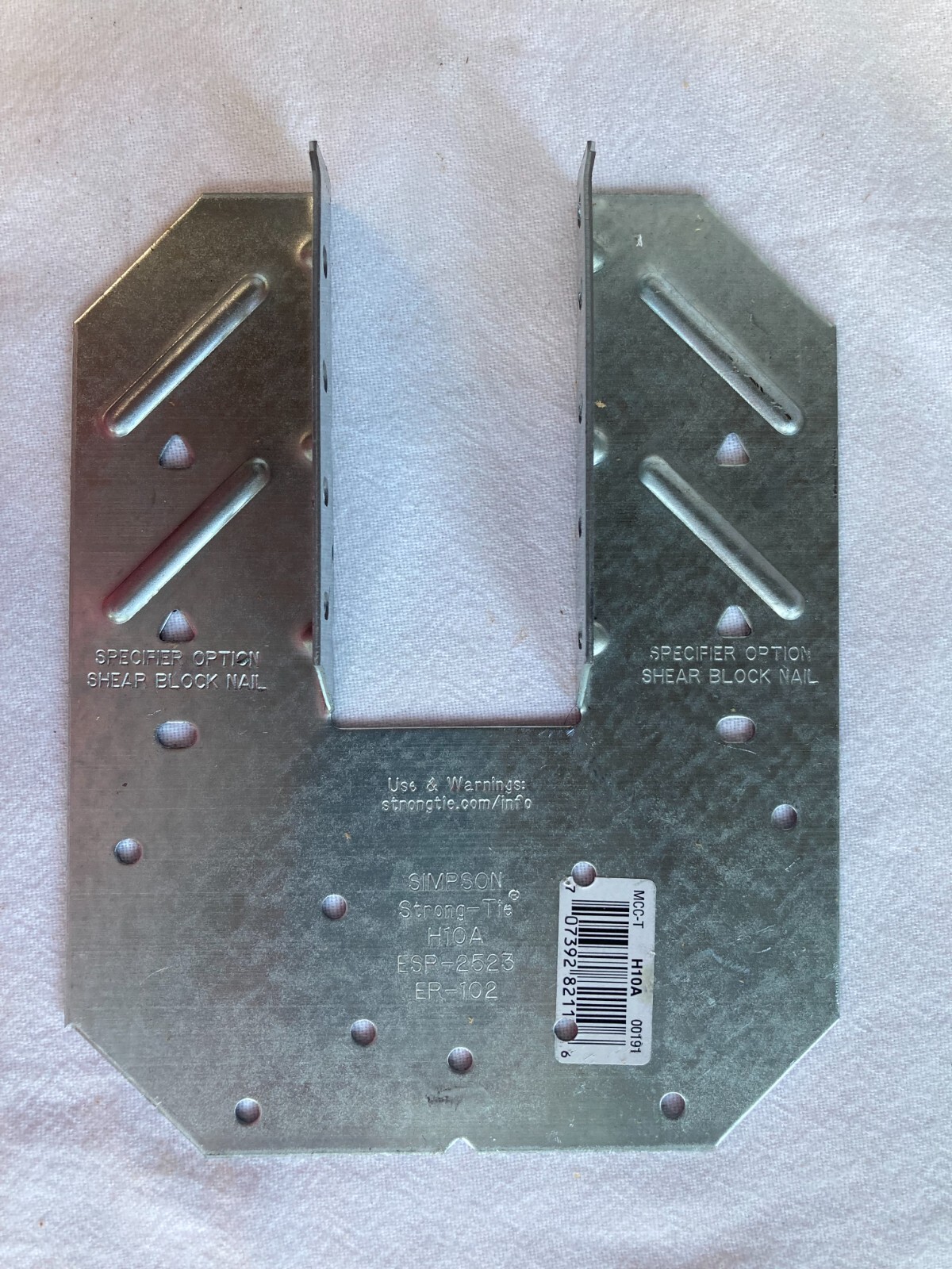 Simpson Strong-Tie Rafter / Truss H10A Hurricane Tie, 18 Gauge ...