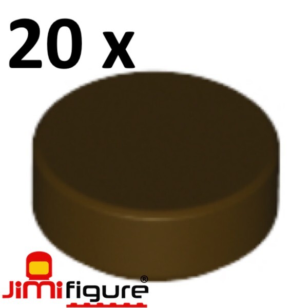 NEW 20 x LEGO Flat Tile 1x1 Round With Groove Dark Brown 98138 Genuine ...