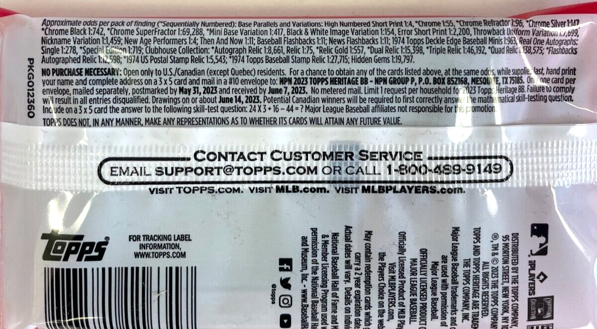 2023 TOPPS HERITAGE BASEBALL FAT PACKS ( 3 PKS ) 887521116317 | eBay