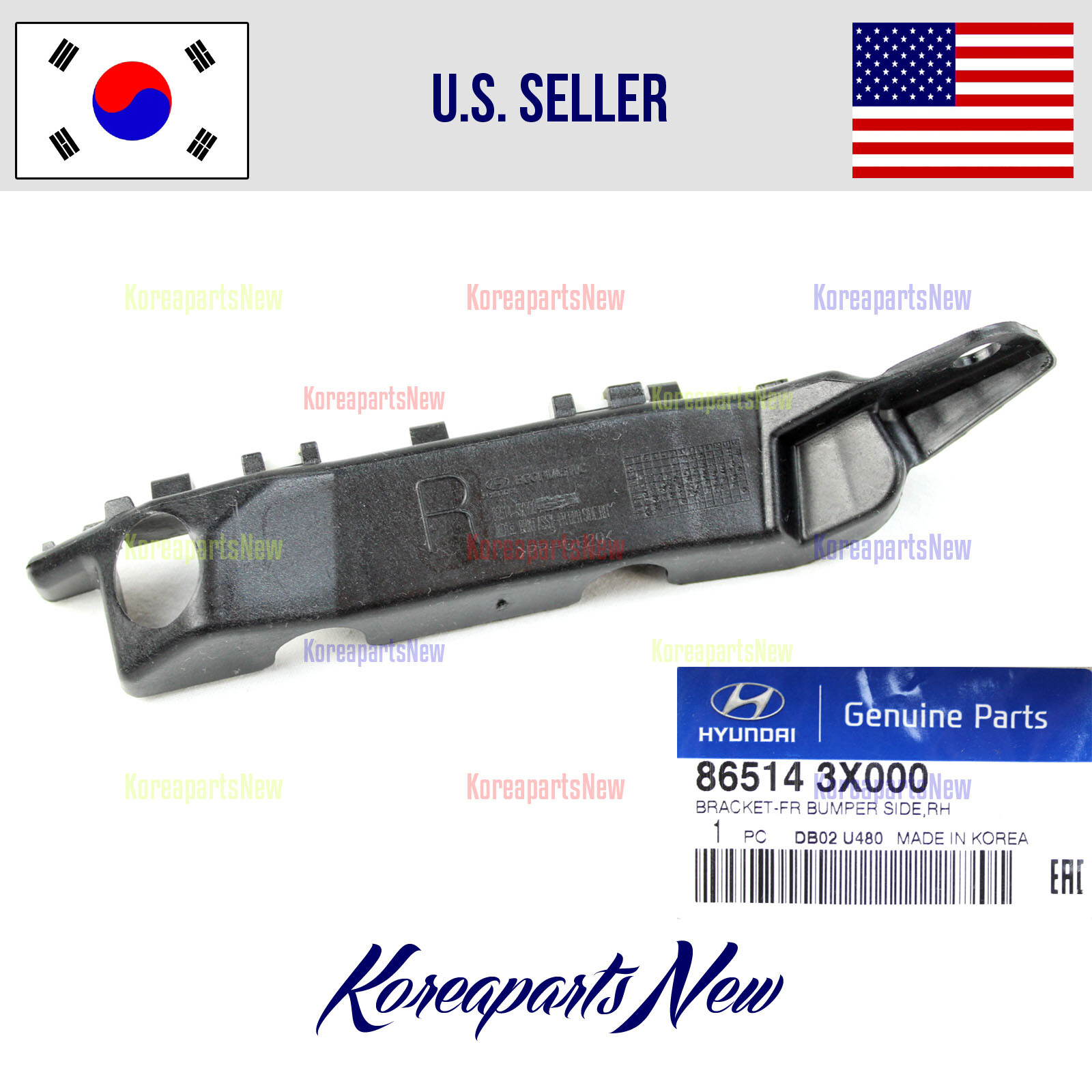 FRONT Bumper Bracket Retainer Right PASSN 865143X000 for Elantra Sedan ...