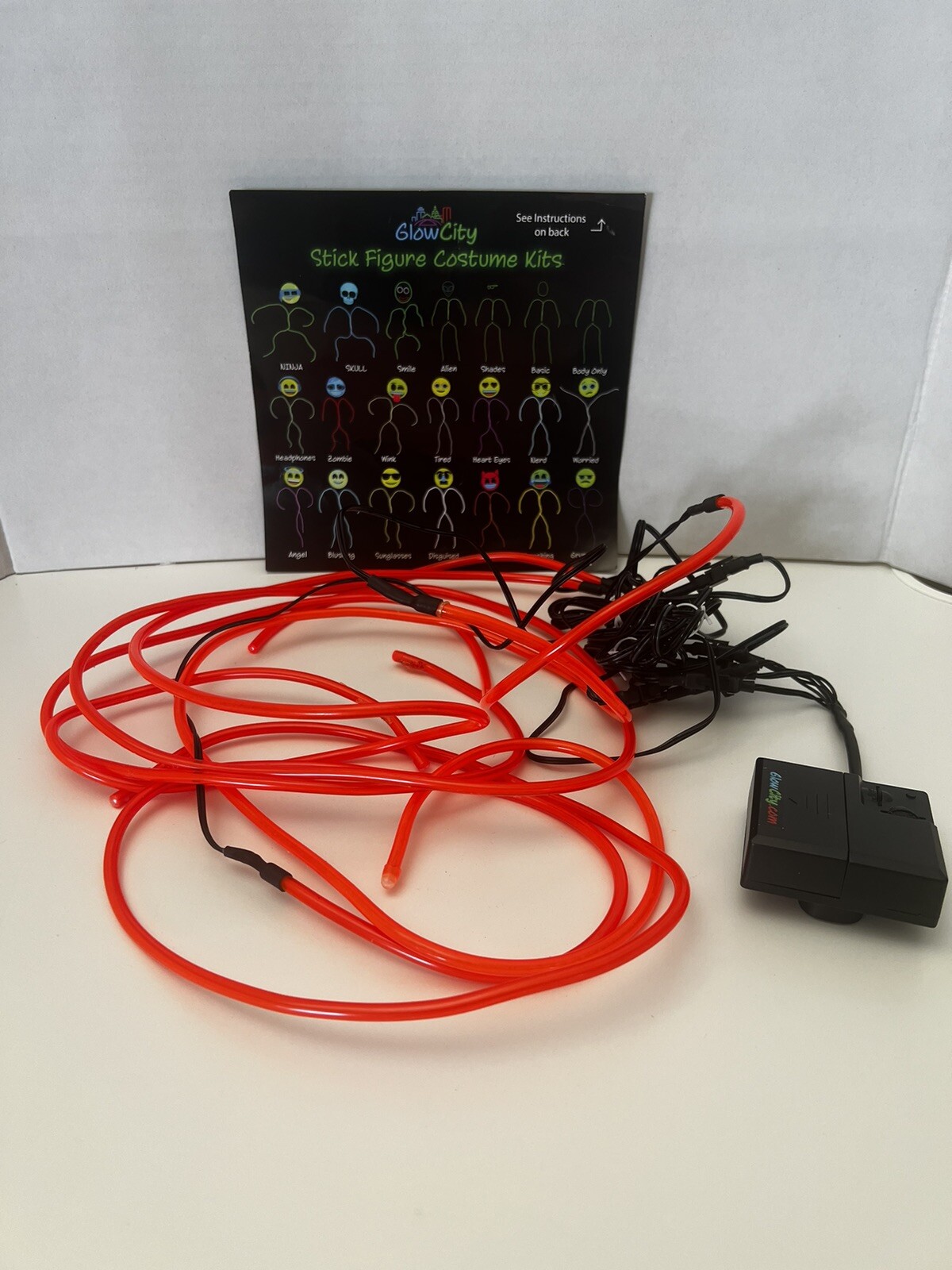 Glow City Emoji Stick Figure Light-Up Costume Kit - R… - Gem