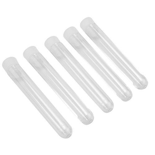 100Pcs Clear Plastic Test Tubes with White Screw Sample Containers Bot ...