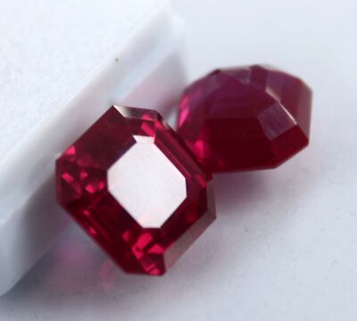 Natural 20 Ct Ruby Red Square Cut CERTIFIED Loose Gemstone AA+ Pair | eBay