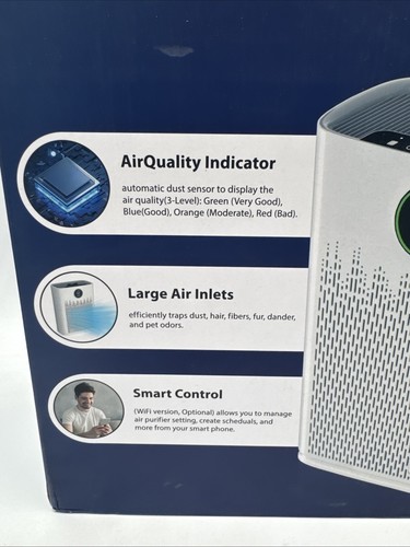 Ecoself HAP-603 True HEPA Air Purifier w/Built-in Dust Sensor, White | eBay