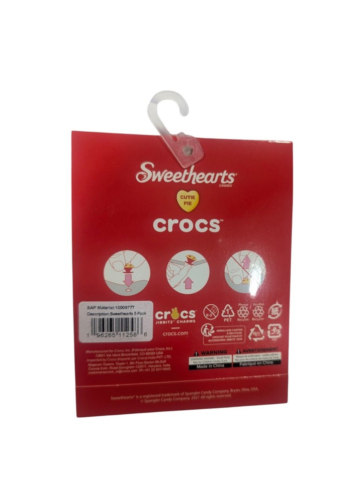 NEW Crocs X Sweethearts Jibbitz Shoe Charms 5 Pack Candy Valentines Day ...