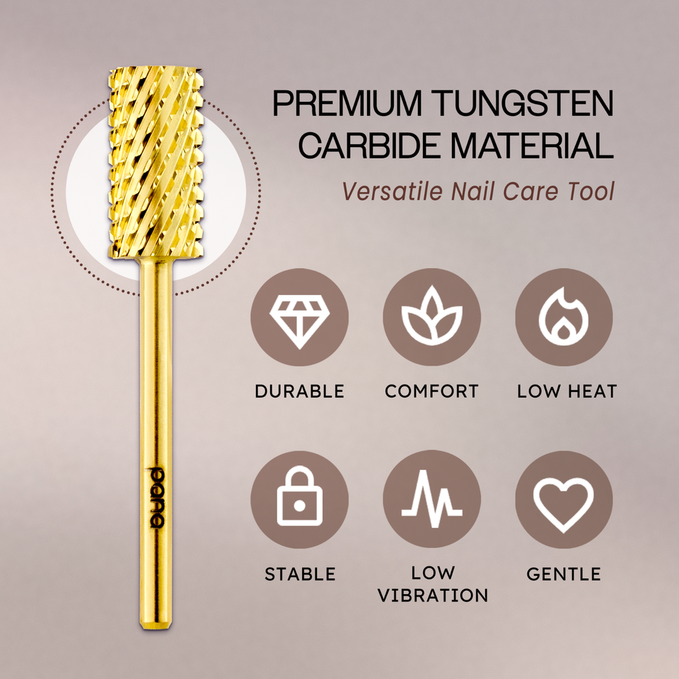 Professional Gold Large Barrel Nail Drill Bit Double Extra Coarse Grit ...