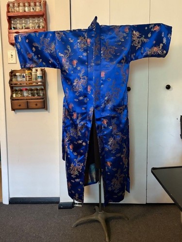 Chinese Blue Robe with Gold Brid Dragon Robe | eBay