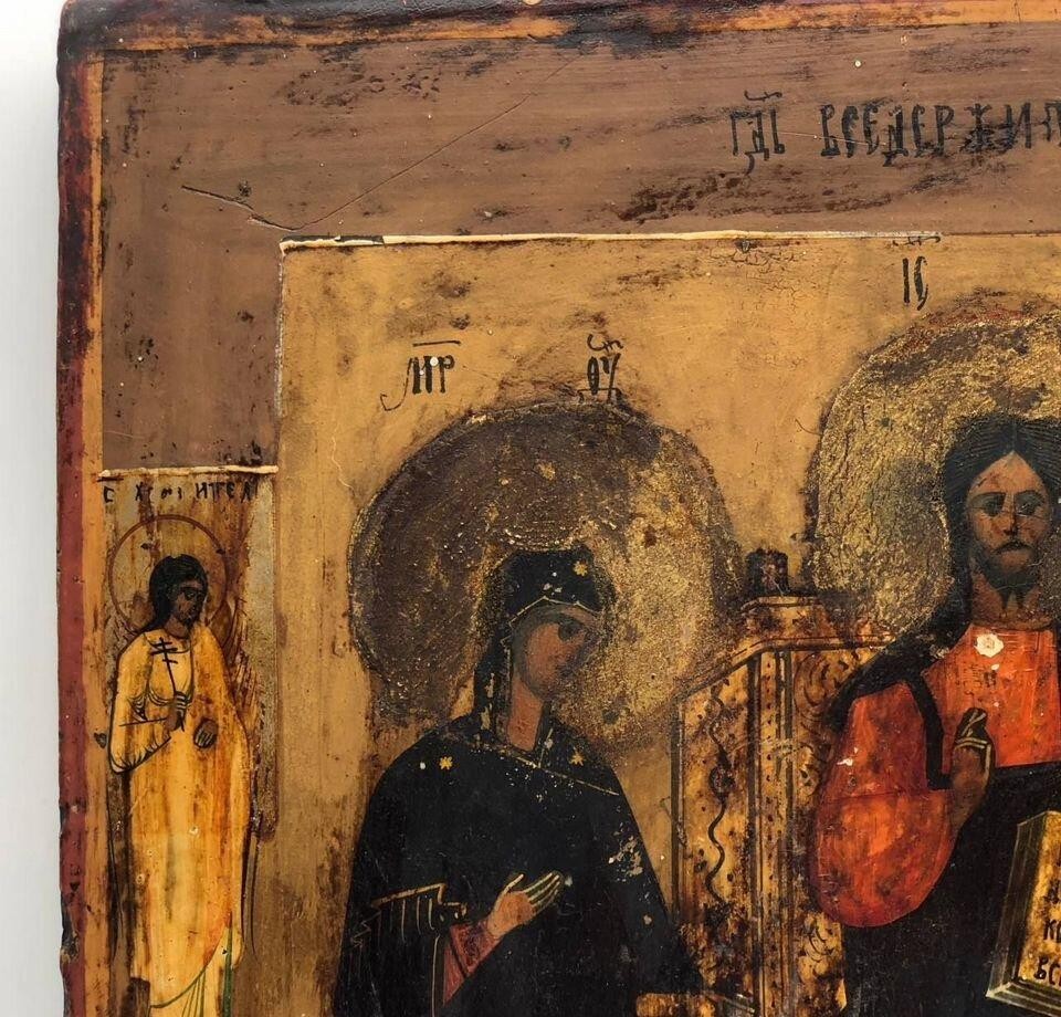 19th Century Russian Orthodox Icon Saved on the Throne 14x12in ...