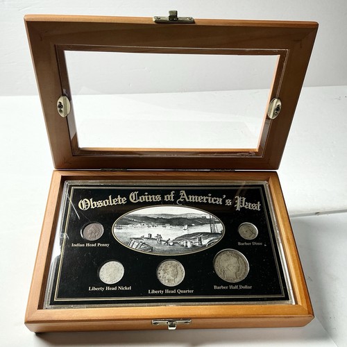 Obsolete Coins of America's Past 5 coin 3 silver acrylic holder display ...
