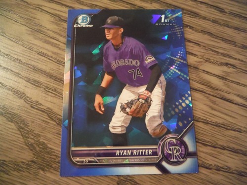 RYAN RITTER --- 2022 Bowman Draft Chrome 1st BLUE SAPPHIRE ICE ...