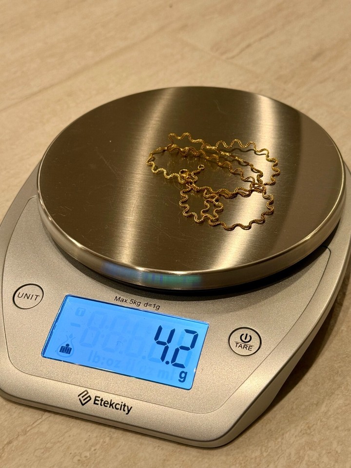 VTG 14K Yellow Gold Necklace Wavy Chain Swirl Spin Signed Italy ...