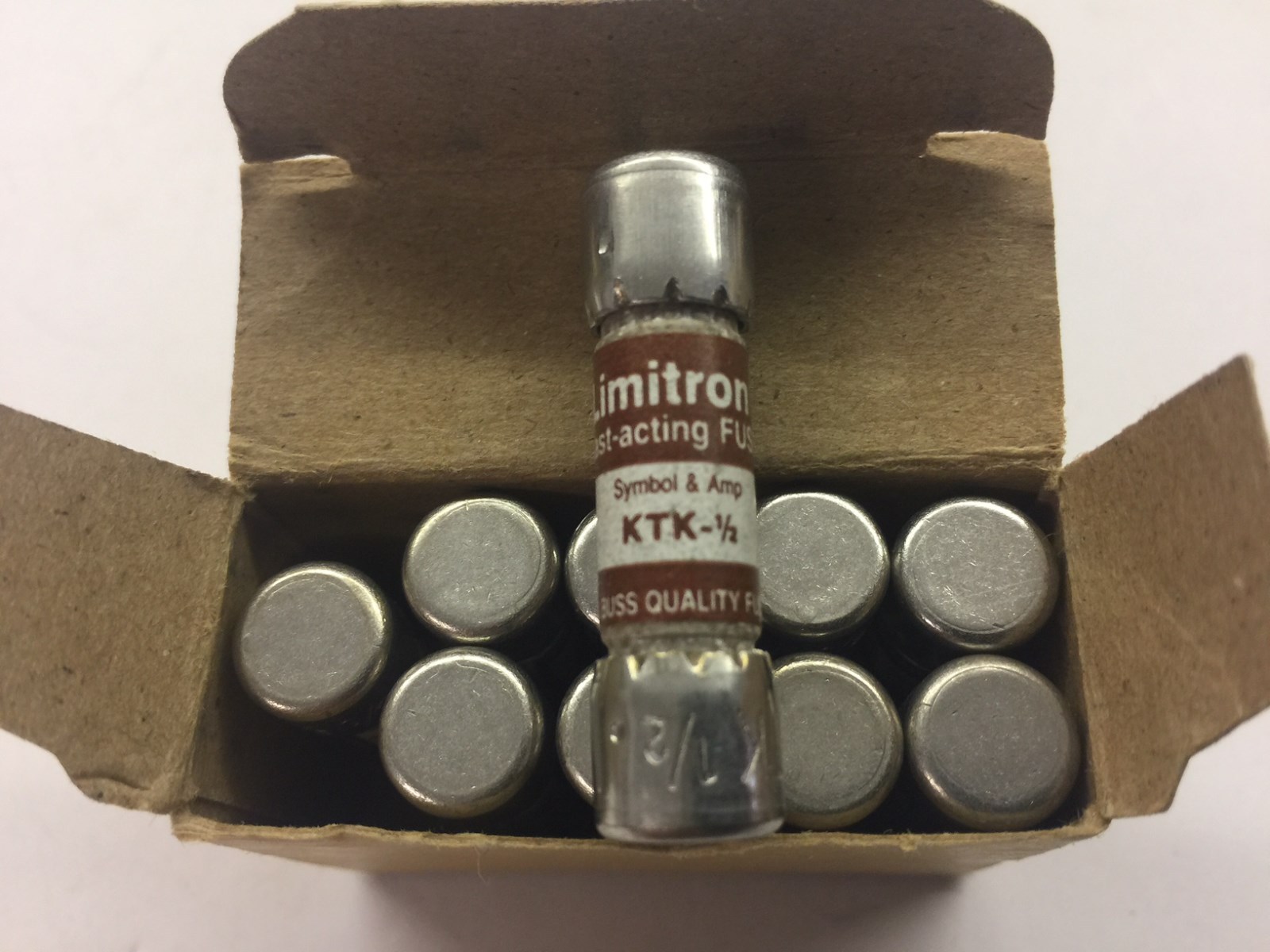 Industrial Control Fuse Bussmann KTK-R-1/2 Fast Acting Fuse - 0.5 Amp ...