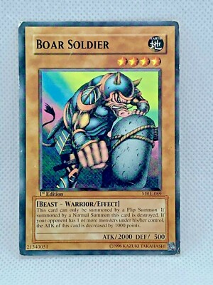Yu-Gi-Oh Boar Soldier 1st Edition MRL-089 Moderate Play | eBay Australia