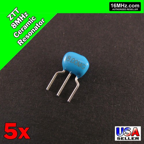 5x CERAMIC RESONATOR 8.00MHz 8.0MHz 8MHz 3 PIN ZTT Series Ocillator ...