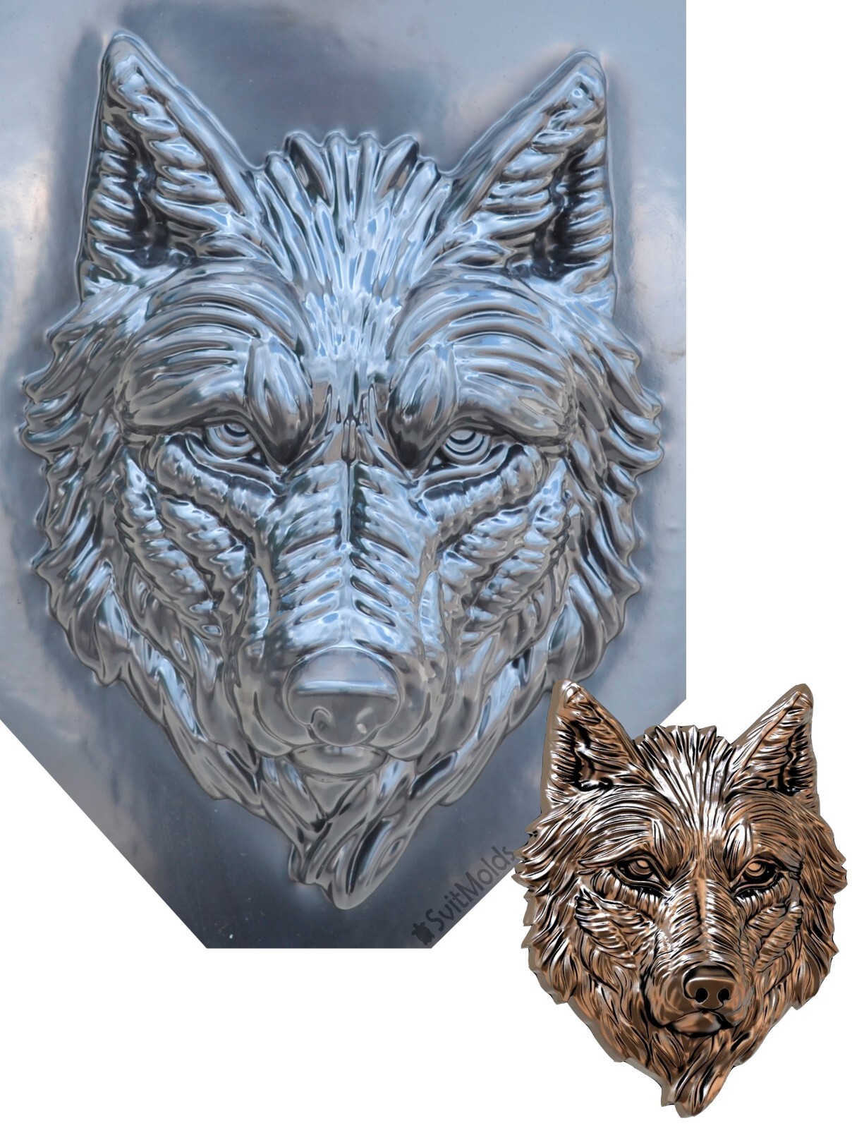 Mold Wolf 2D DIY Plaque Concrete Plaster Mould Form Wolf Face D88 | eBay
