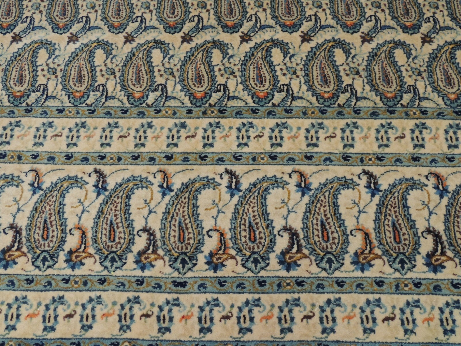 10x14 Antique Paisley design wool Oriental Area Rug green/blue hand ...