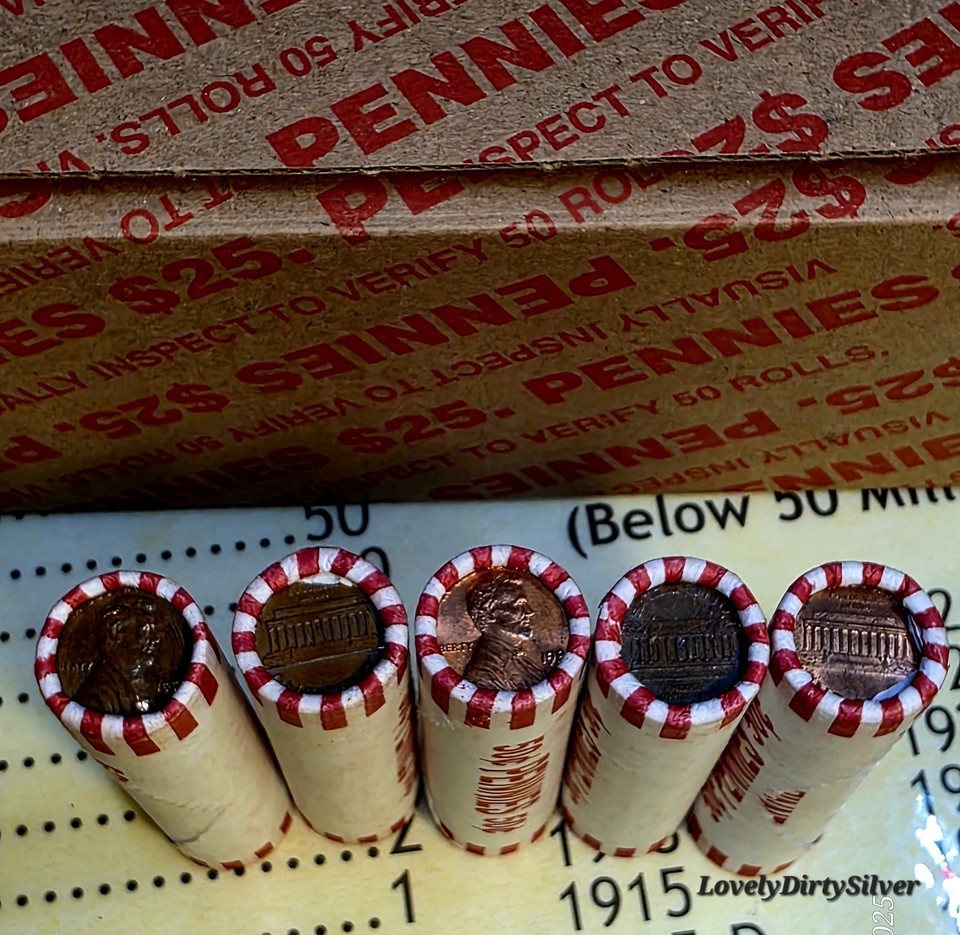 2 Loomis Bank Sealed Unsearched Rolls of Pennies Possible Wheat, Error ...