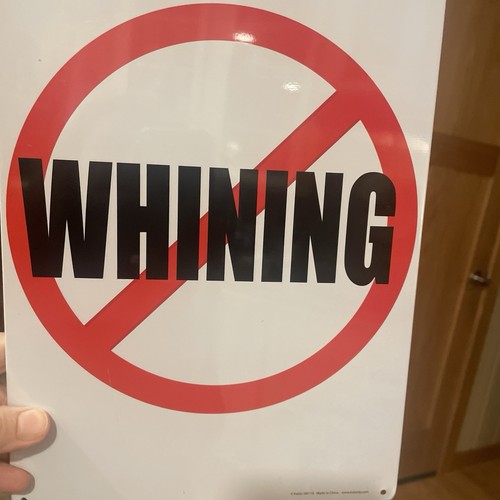 ‘No Whining’ Metal Tin Sign 11.5x8 Red White Funny Wall Hanging ...